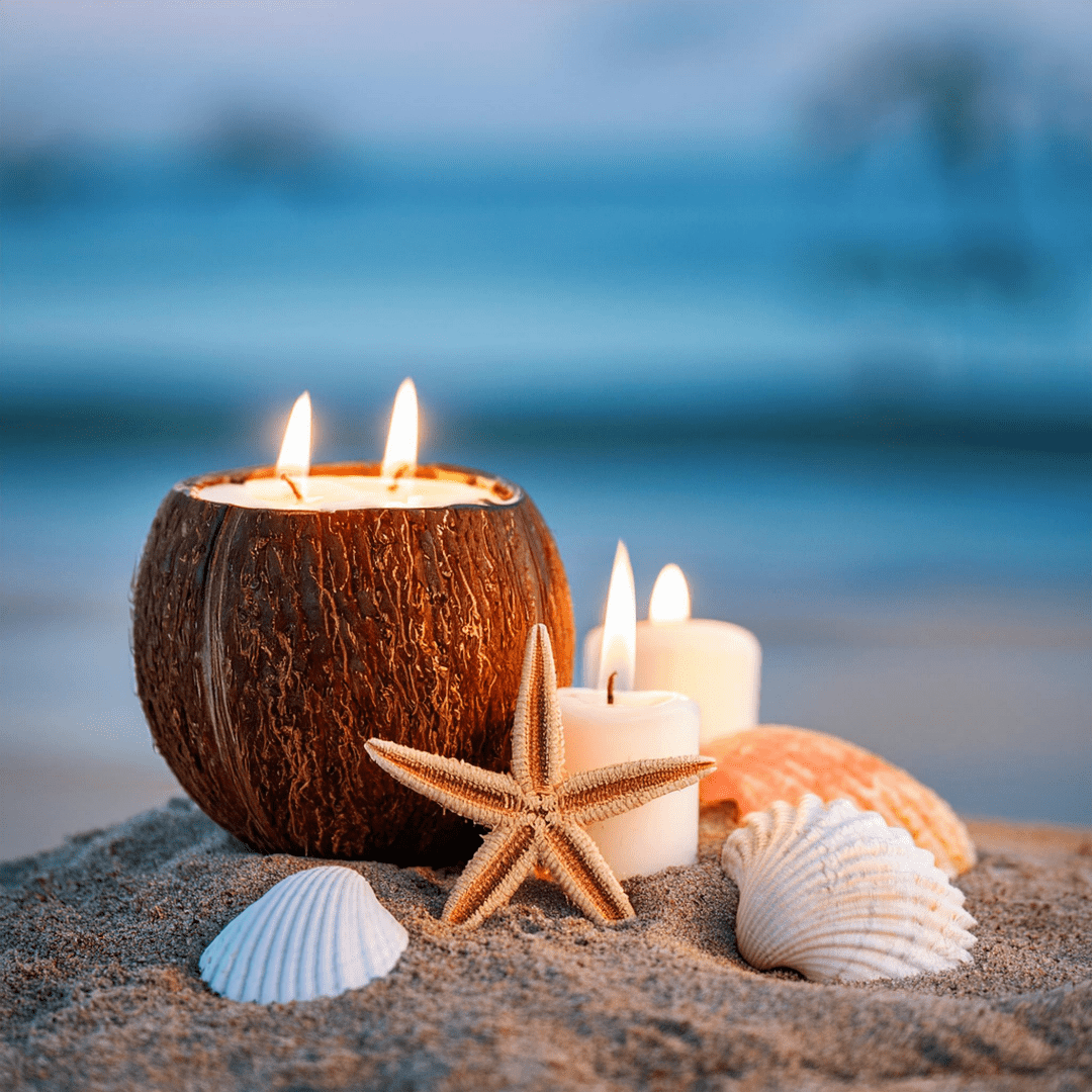 Dual Wick Coconut Shell Candle - murariparadise.com